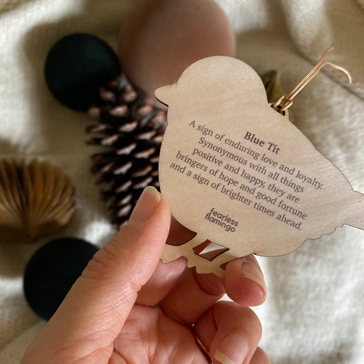 Wooden Blue Tit Decoration – Grace & Favour Home