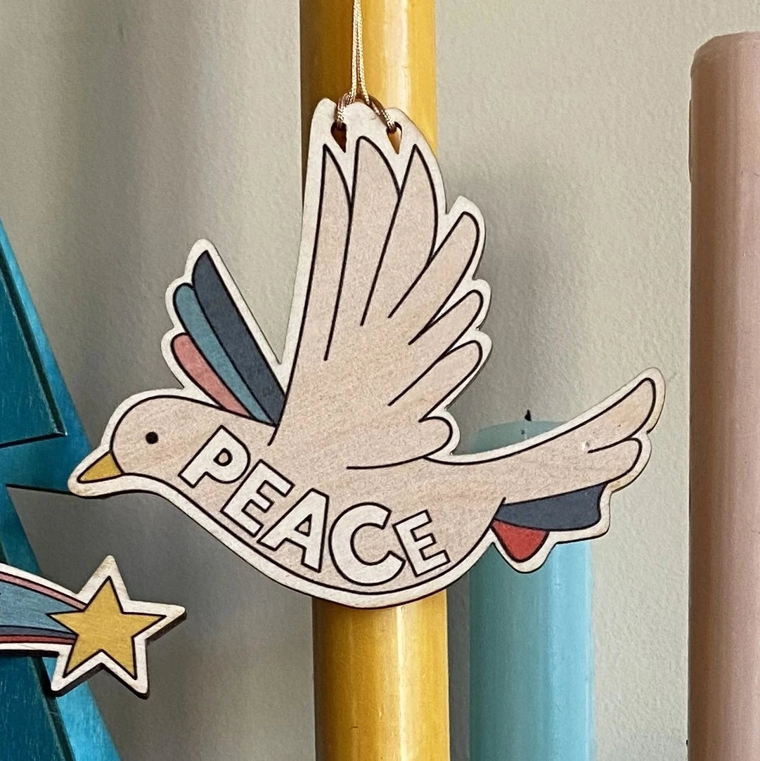 Peace Dove Wooden Decoration – Grace & Favour Home