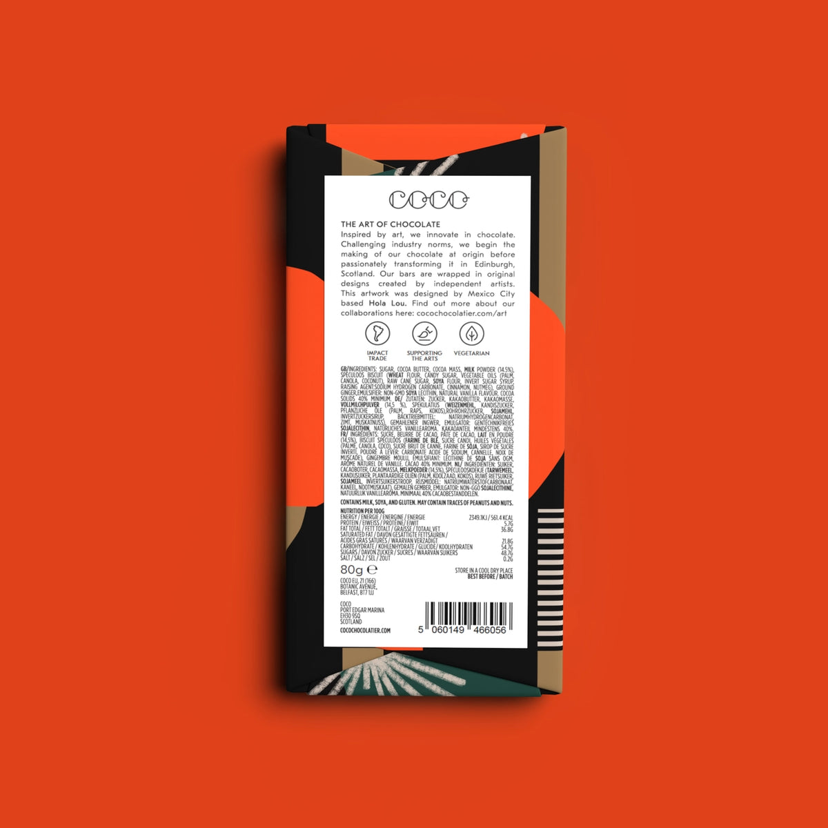 Gingerbread Milk chocolate Bar 80g – Grace & Favour Home