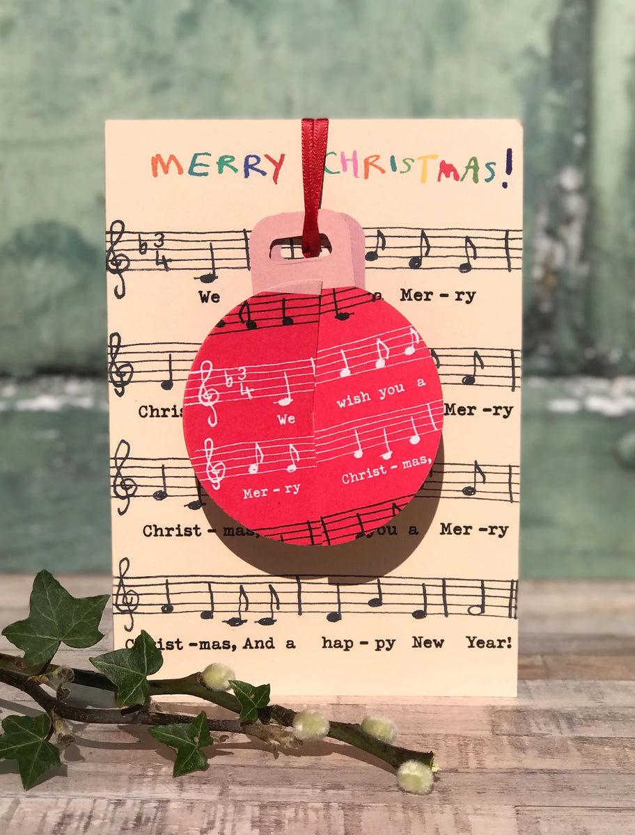 We Wish You A Merry Christmas Pop Up Bauble Card – Grace & Favour Home