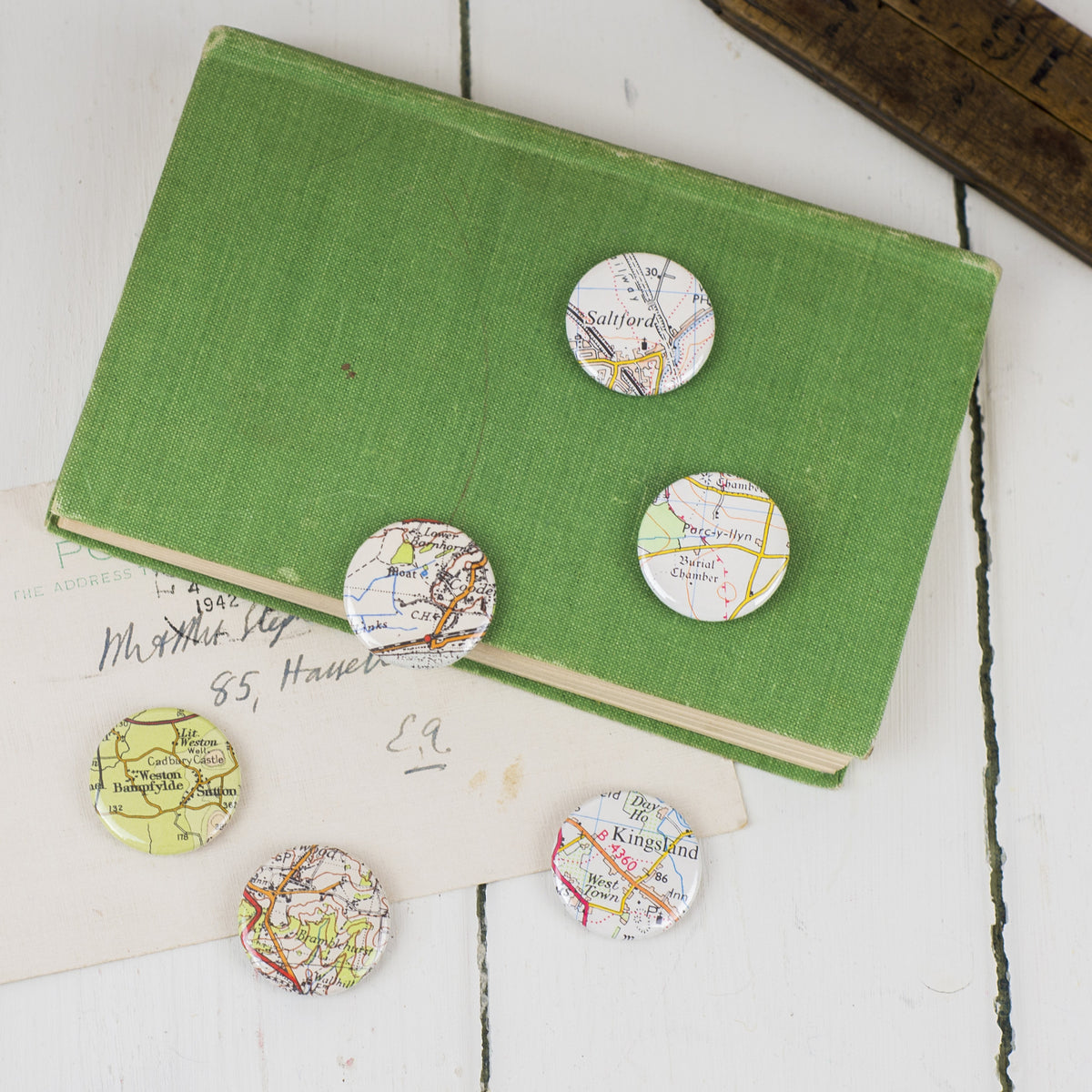 Vintage Map Badges – Grace & Favour Home